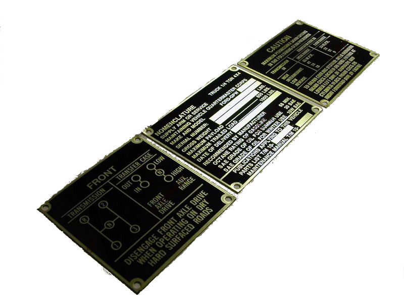 DATA PLATES : PLATES DATA FORD (SET OF 3)